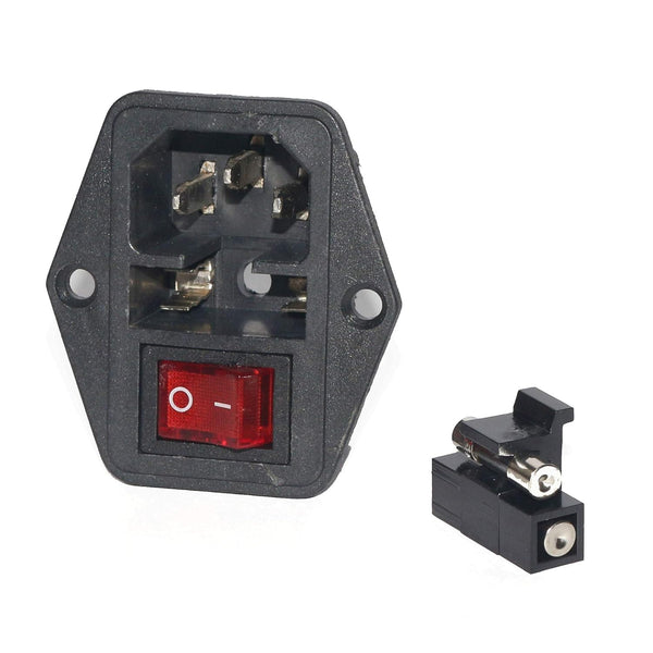 DIY Projector 3 pin Rocker Switch 250V 10 A with Spare Fuse Option Ind ...